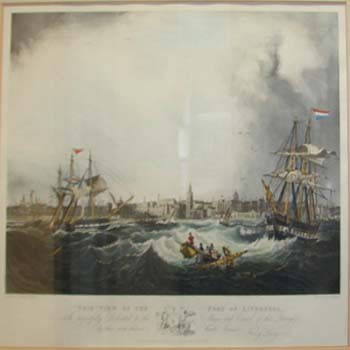 Samuel Waters, Lithograph, "view Of Liverpool".