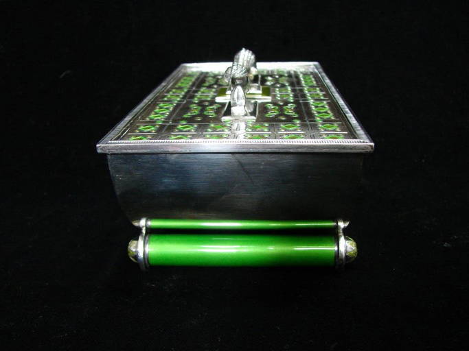 Sterling And Enamel Box, Signed J. Tostrup