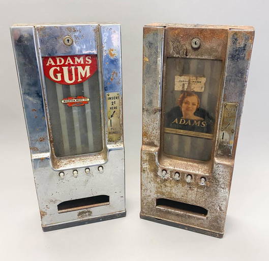 Pair Of Adams Chewing Gum Dispensers