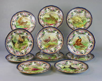 Set Of 12 Copeland Spode Game Plates