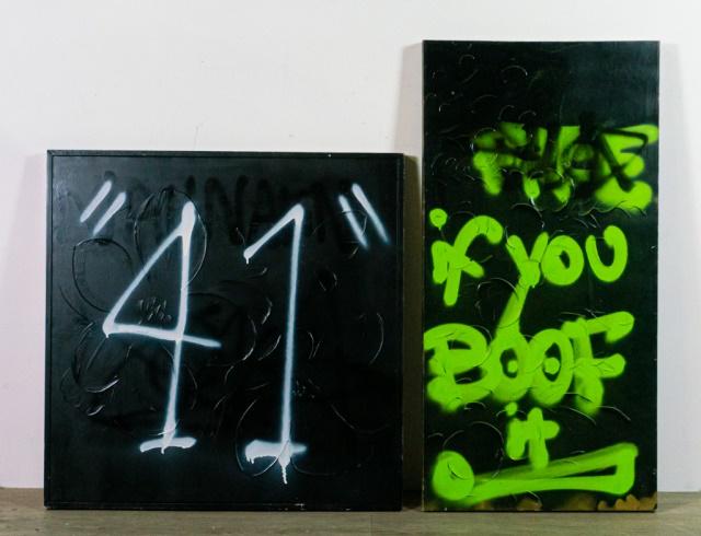 2 Amd Toma Spray Paint On Canvas