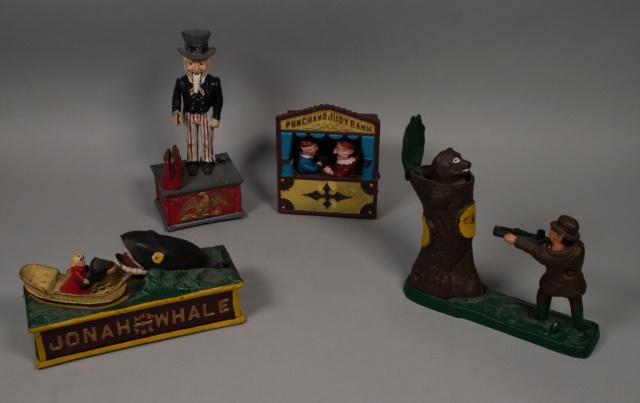 4 Reproduction Cast Iron Still Banks (#0321) on Jan 27, 2022 | Willow ...