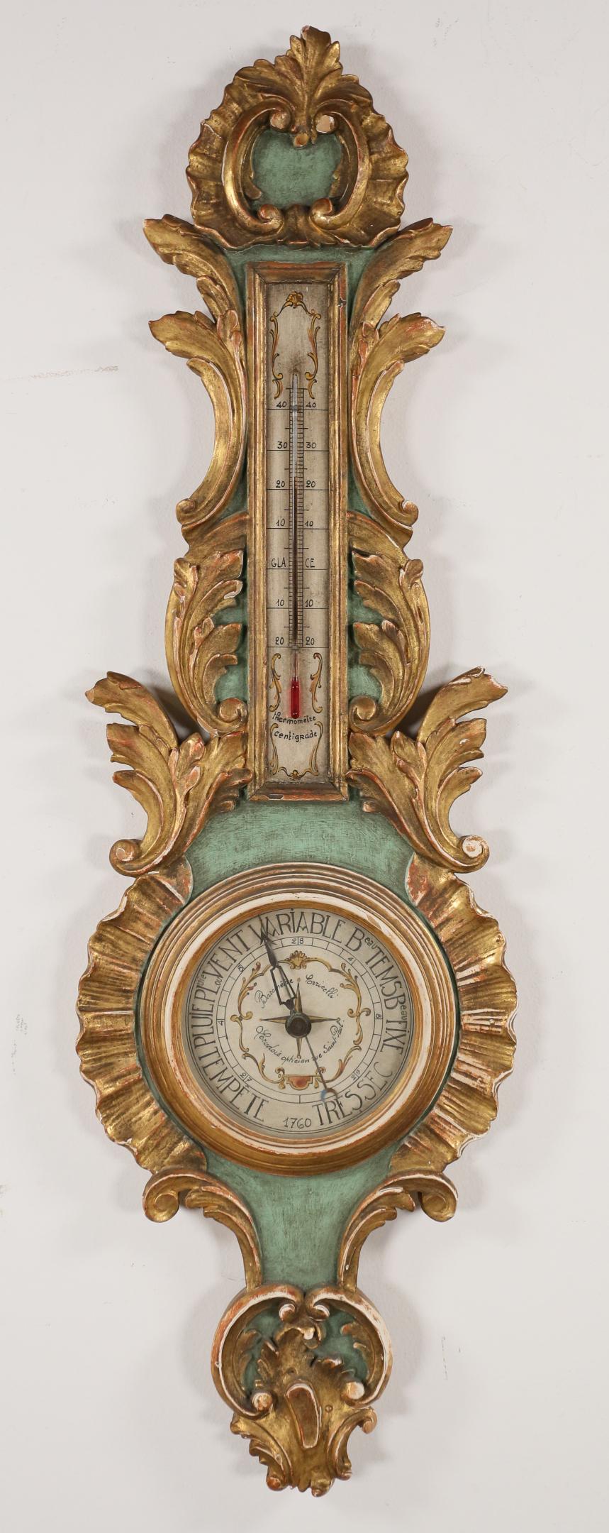 Reproduction 18th Century French Barometer & Thermometer