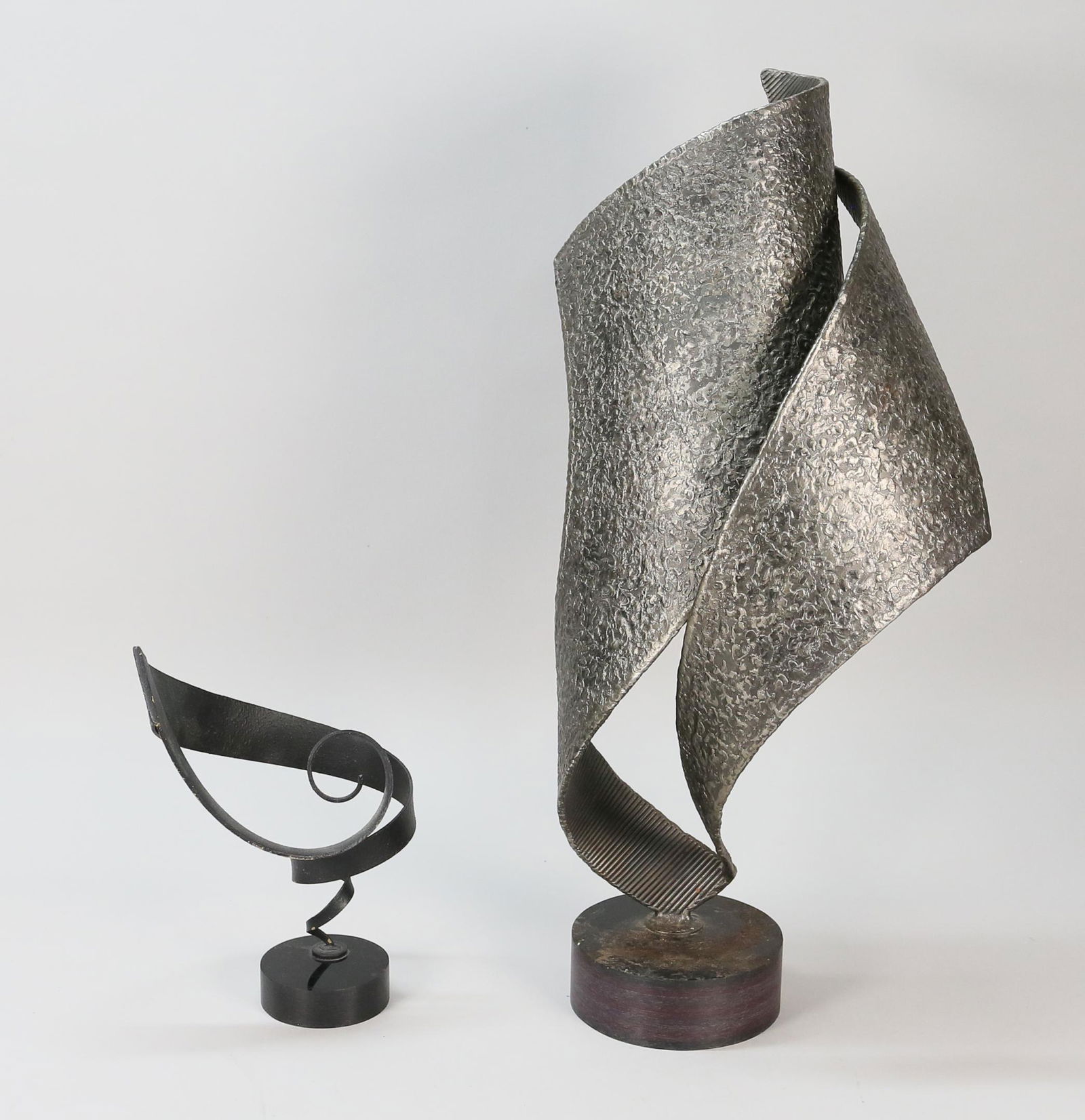 2 Abstract Metal Sculptures
