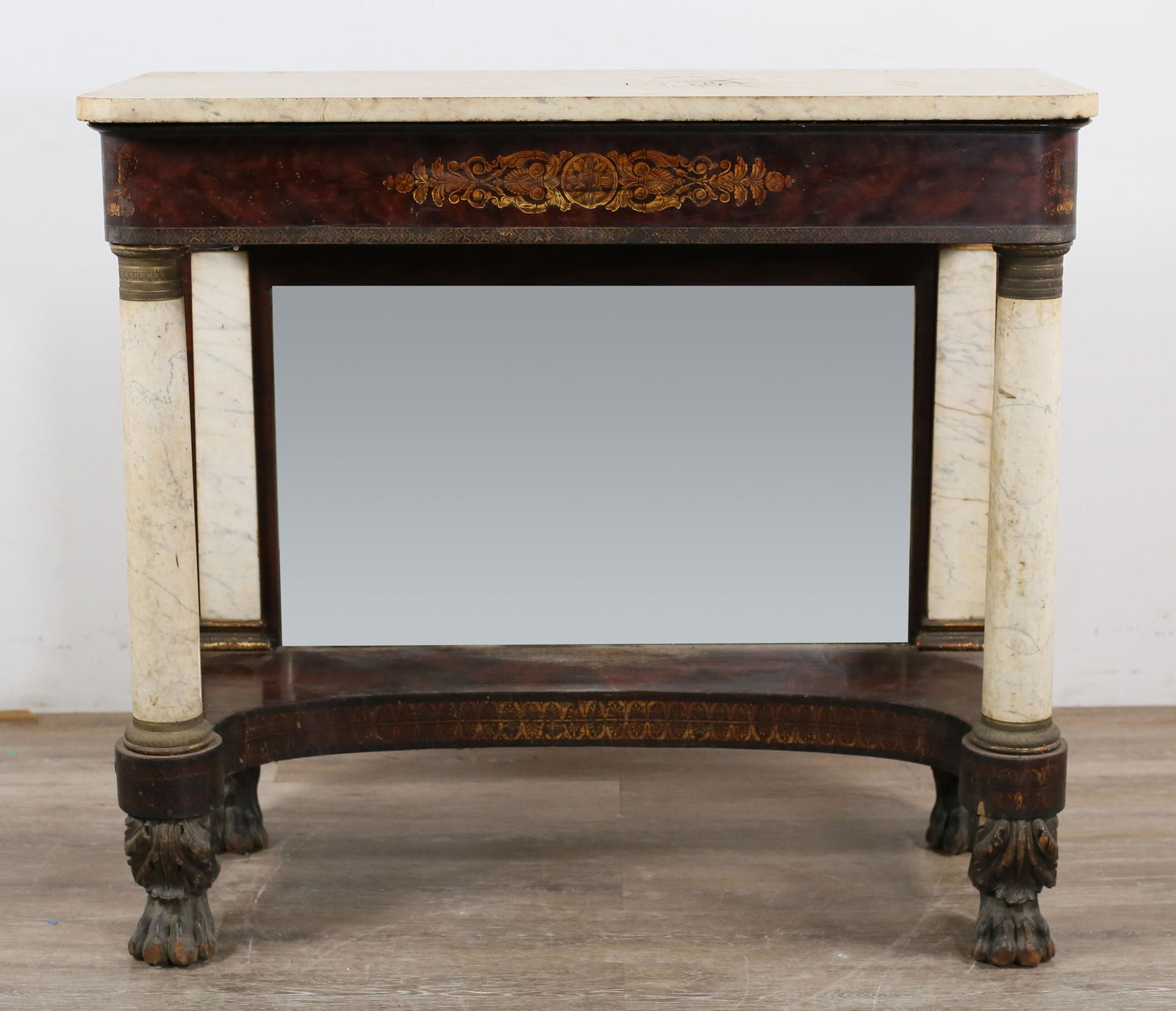 American Classical Marble Top Pier Table
