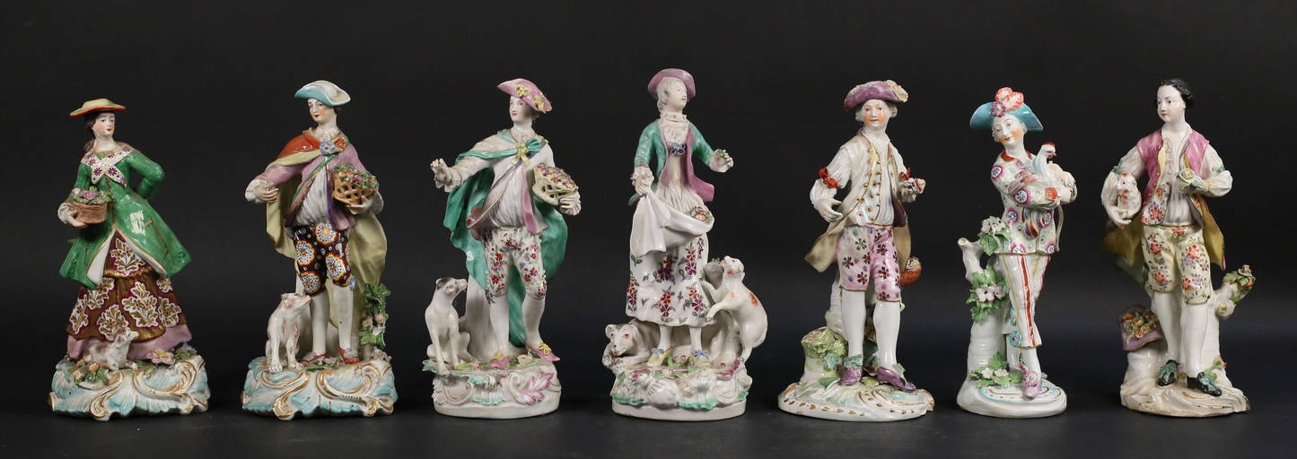 7 Derby / Chelsea Porcelain Figures