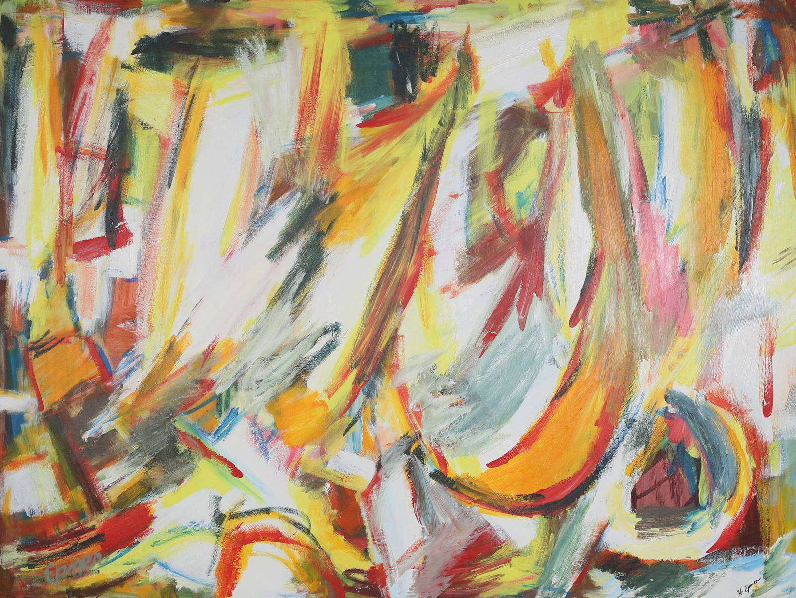 Hilda Epner Oil on Canvas Abstract (#0099) on Apr 06, 2023 | Willow ...