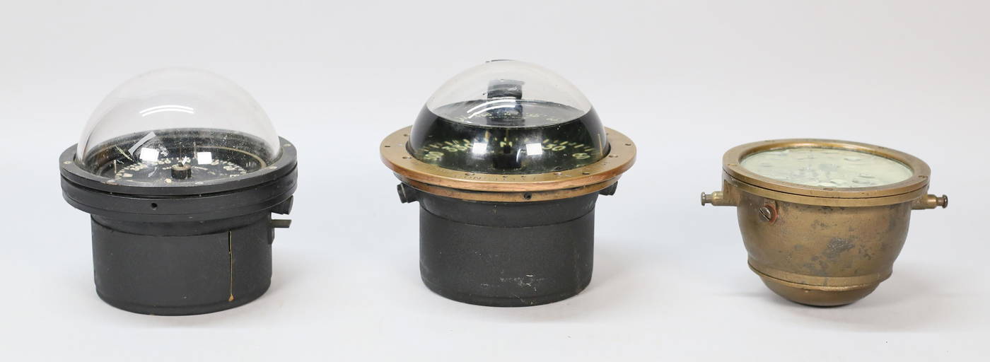 3 Ship's Compasses Danforth White, Ritchie, Kelvin