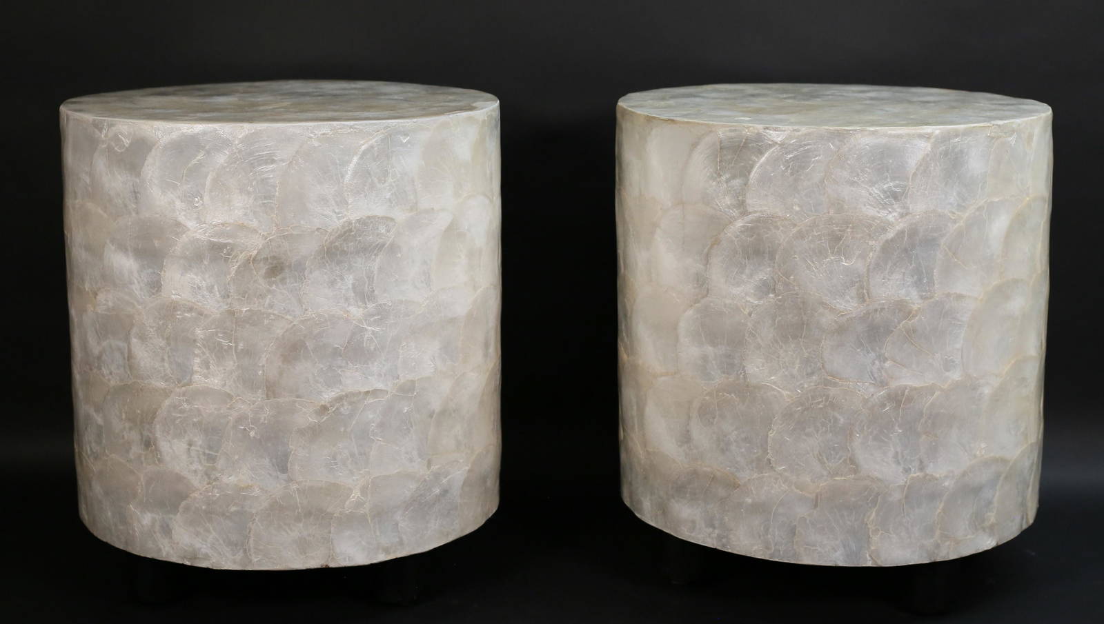Pair Of Contemporary Capiz Shell Side Tables Auction