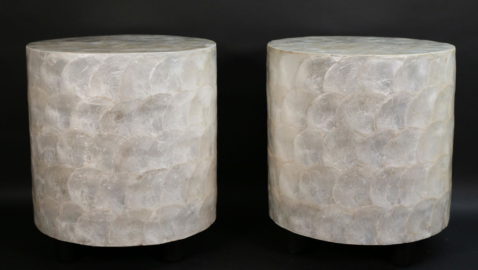 Pair Of Contemporary Capiz Shell Side Tables Auction