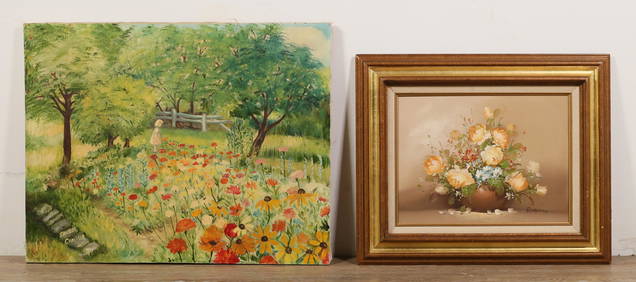 R Thomas Oil On Canvas Painting