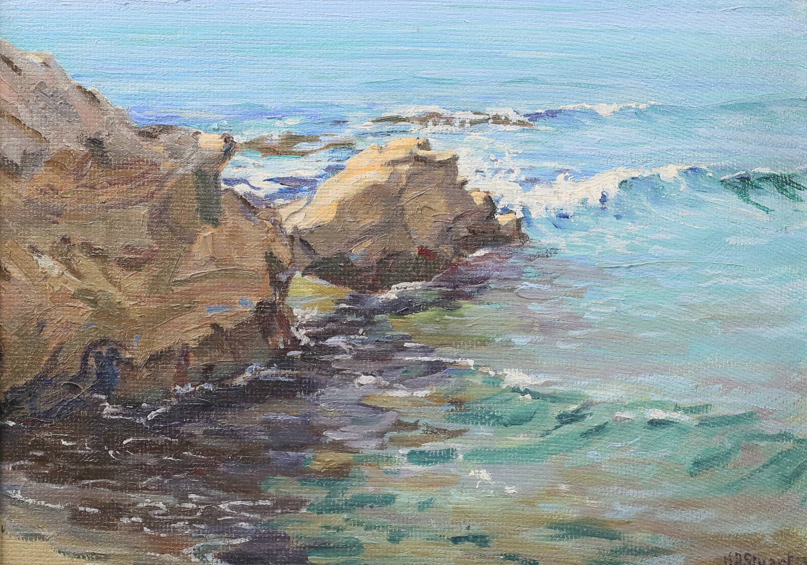Hazel Patterson Stuart Oil On Board Seascape Auction