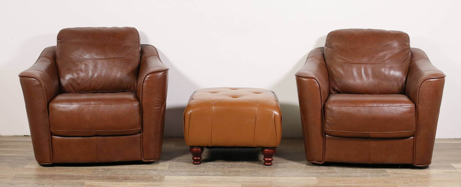 Simon Li Club Chairs With An Ottoman Auction