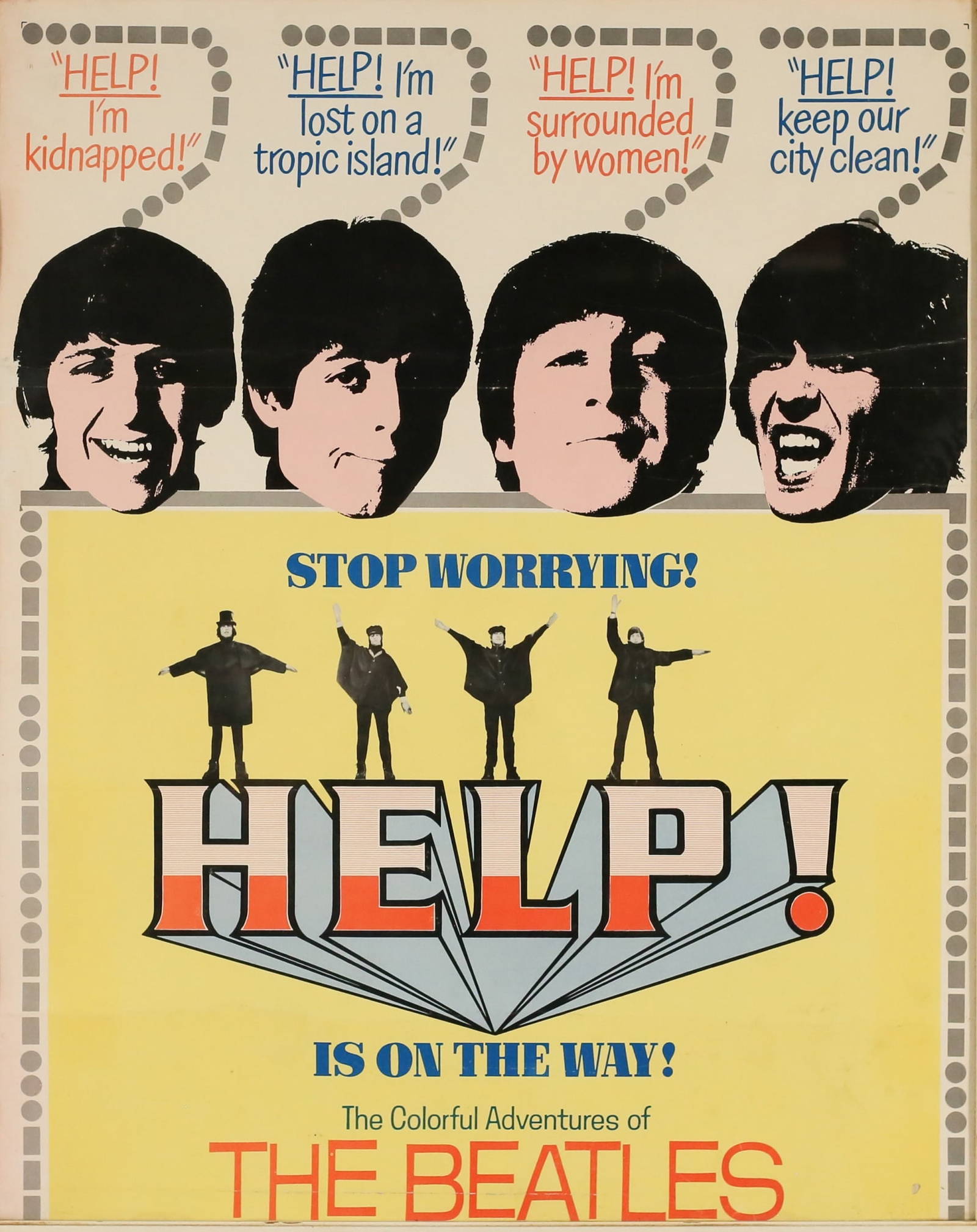 The Beatles Help! Movie Poster 1965 Auction