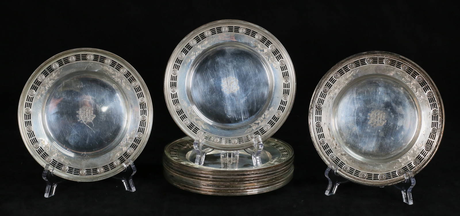 12 Cowell & Hubbard Co. Sterling Plates Auction