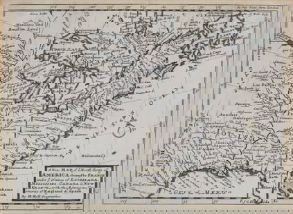 [map]. Moll, Herman (1654–1732). A New Map Of The North Par...