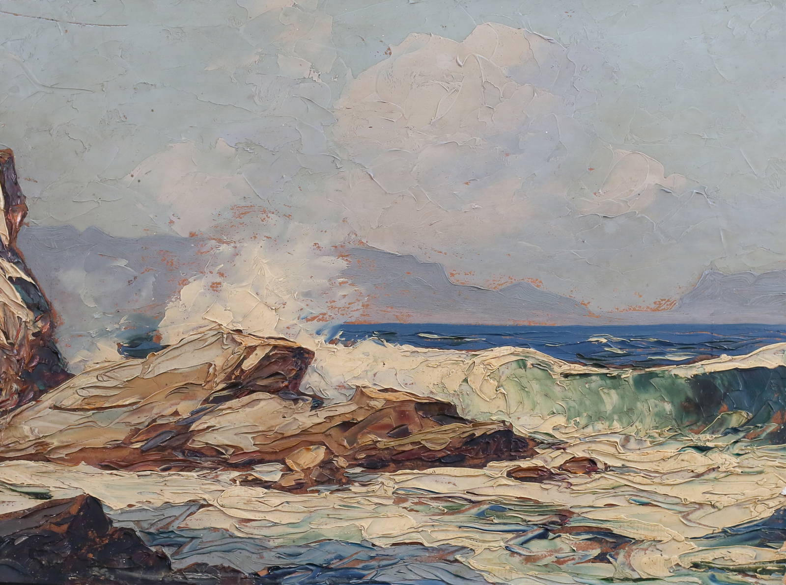Attributed To Frederick Judd Waugh Oil On Masonite Auction