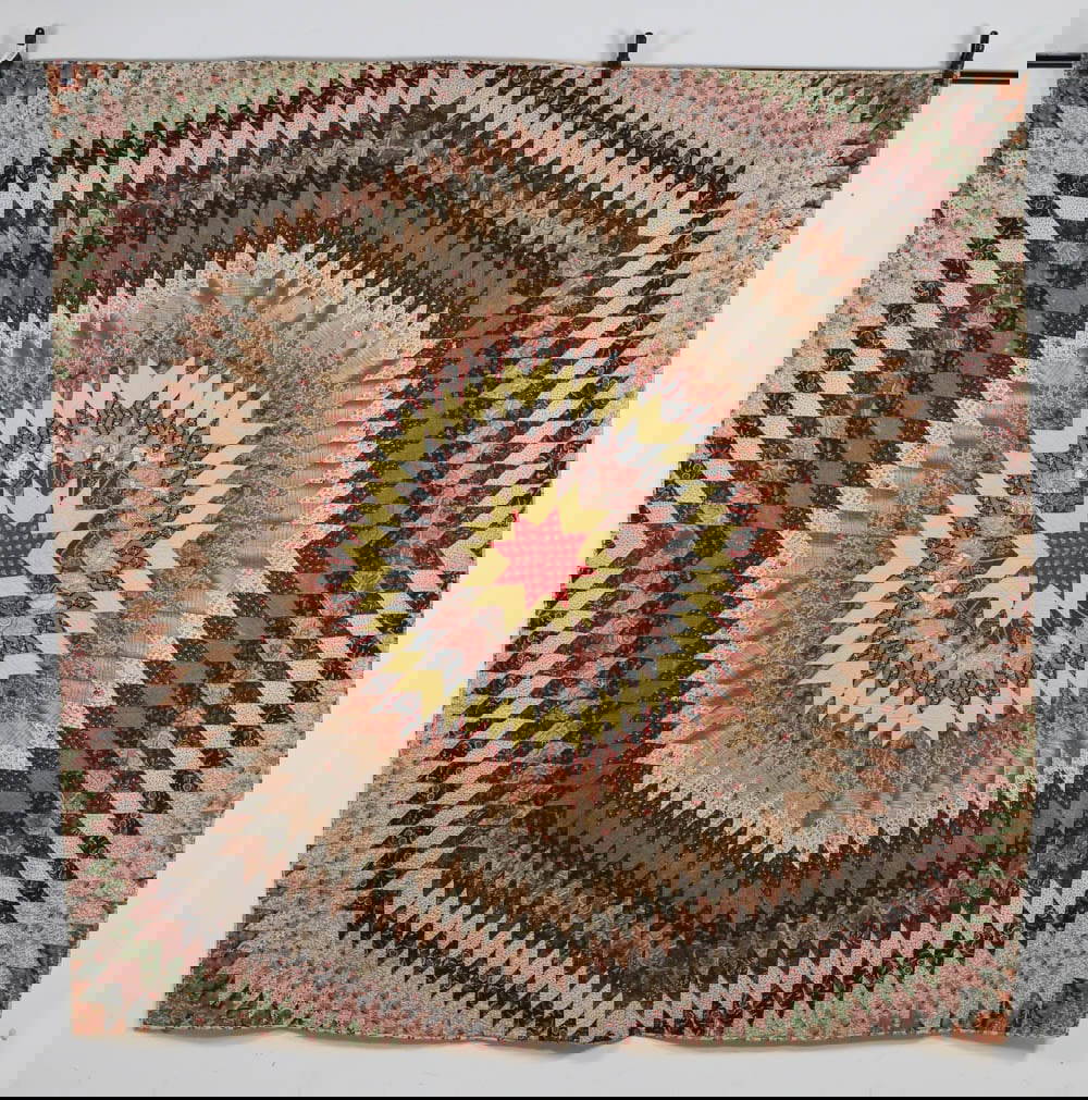 Vintage Hand Sewn Texas Star Pattern Quilt Auction