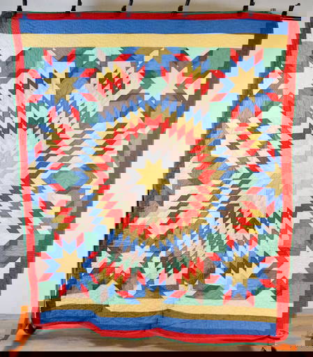 Vintage Texas Star Pattern Quilt