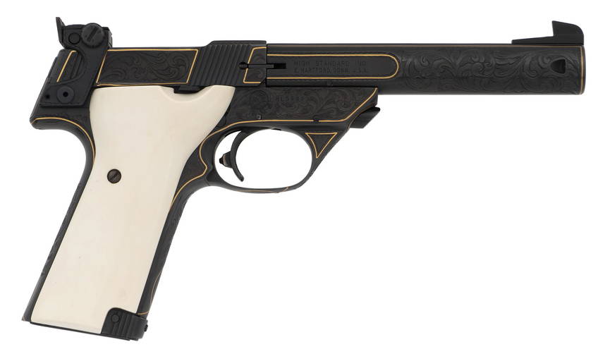 *high Standard Supermatic Trophy Pistol, Engraving And Gold Inlay By ...