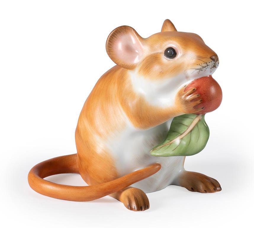 A Herend Porcelain Mouse Figurine