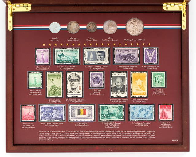 Cased World War Ii Coin & Stamp Collection