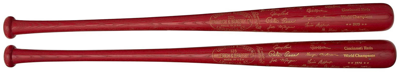 Cincinnati Reds Commemorative 1975 & 76 World Series Bats Auction