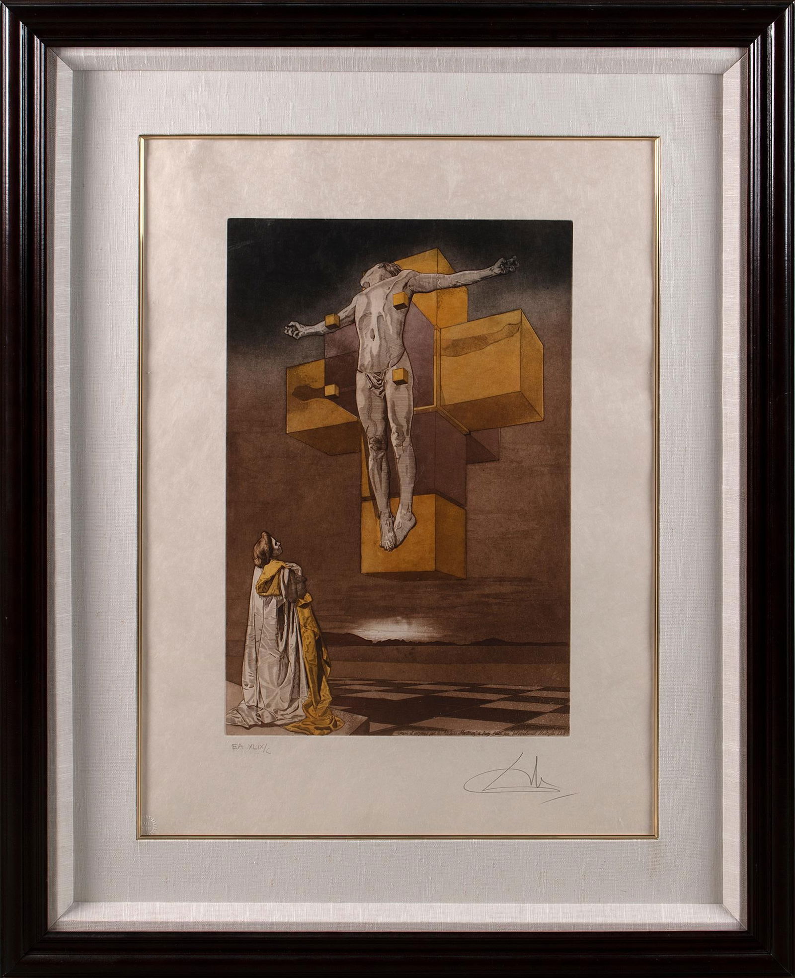 An Etching With Aquatint Of Crucifixion Salvador Dali 1904 1989 Auction