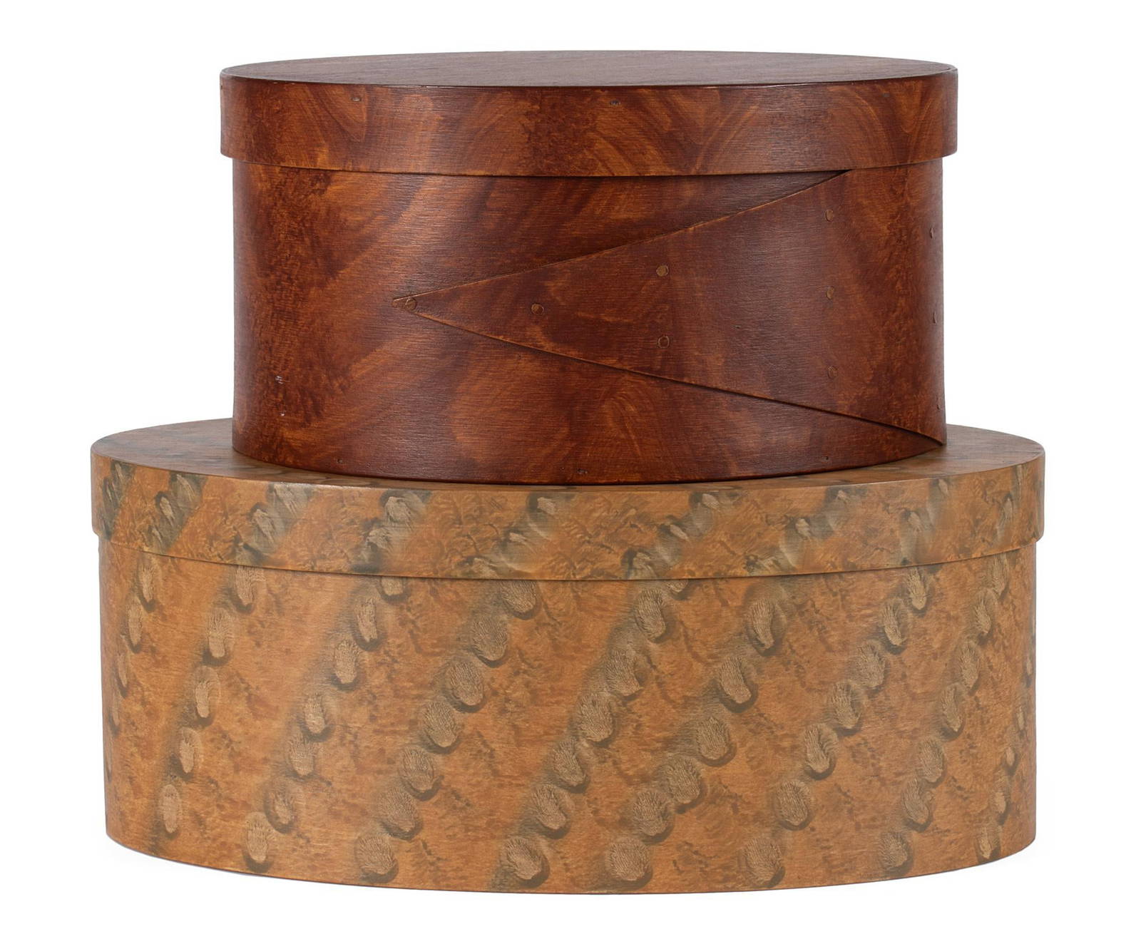 Two Grain Painted Shaker Boxes Auction