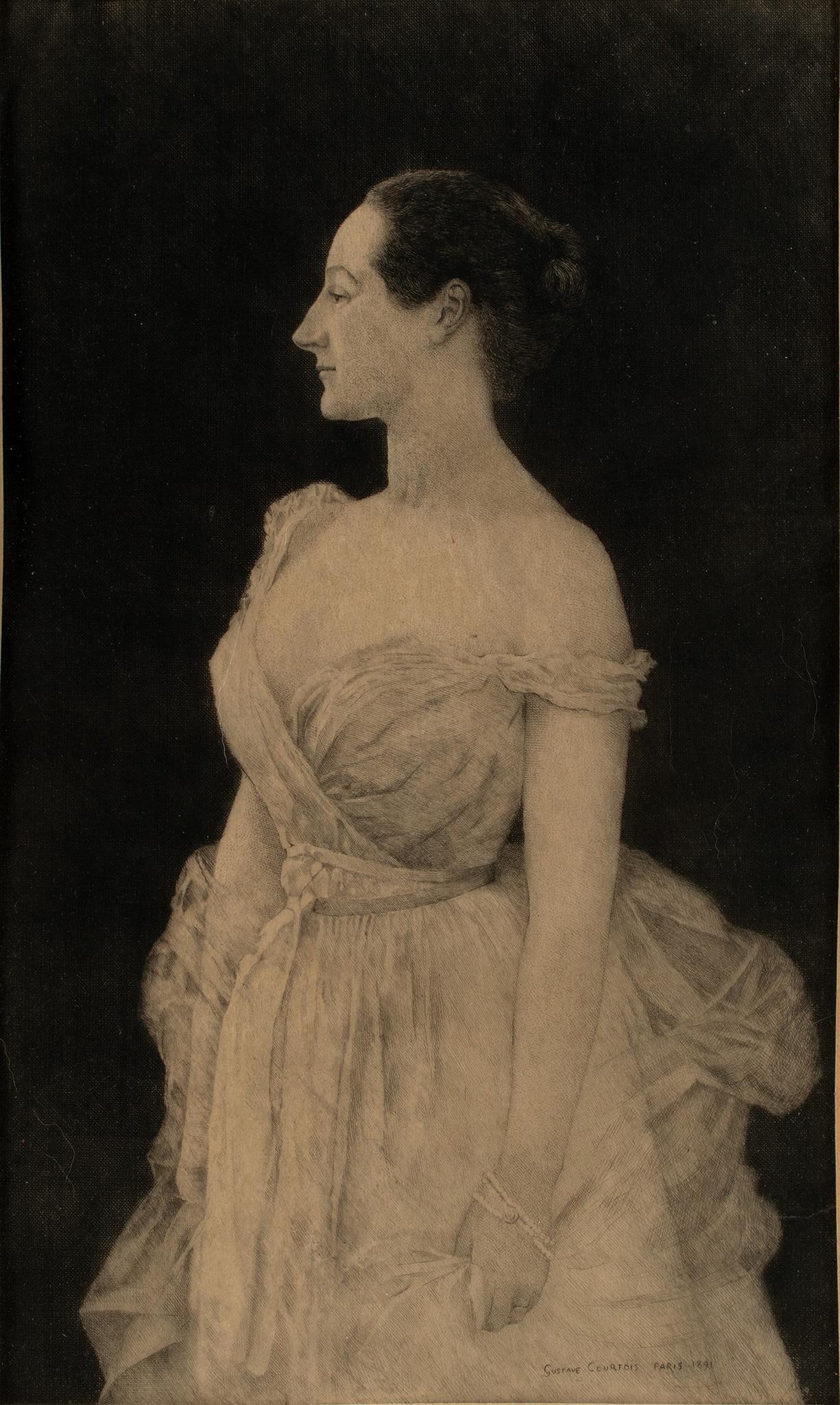 Etching Portrait Of Madame By Gustave Courtois (1853-1923) Auction