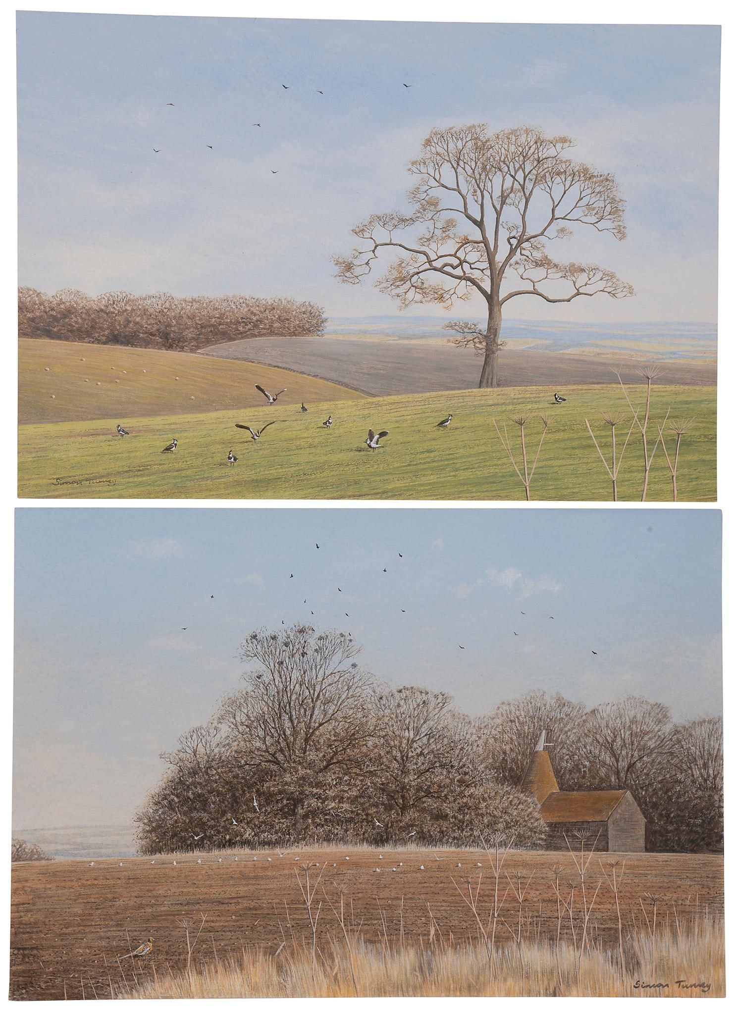 A Group Of Four Wildlife Landscapes By Simon Turvey