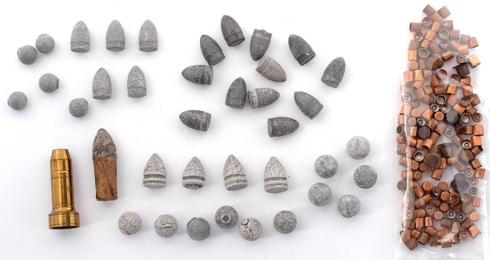 Original Lead Bullets And Percussion Caps For Colt Revolver Auction