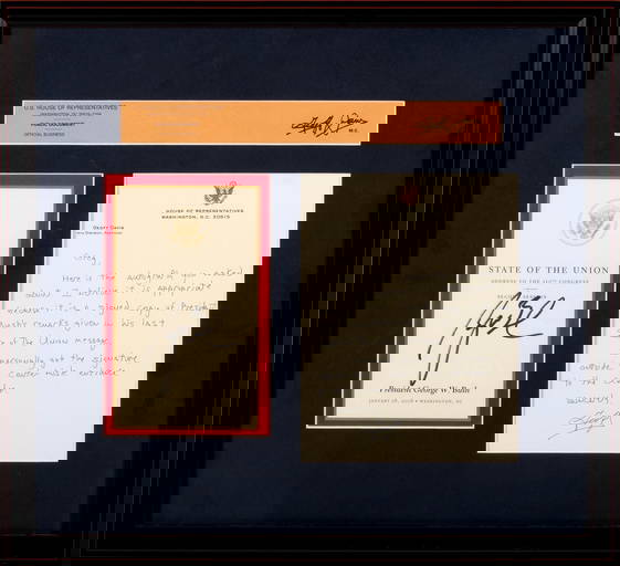 George Bush Signed State Of The Union Document