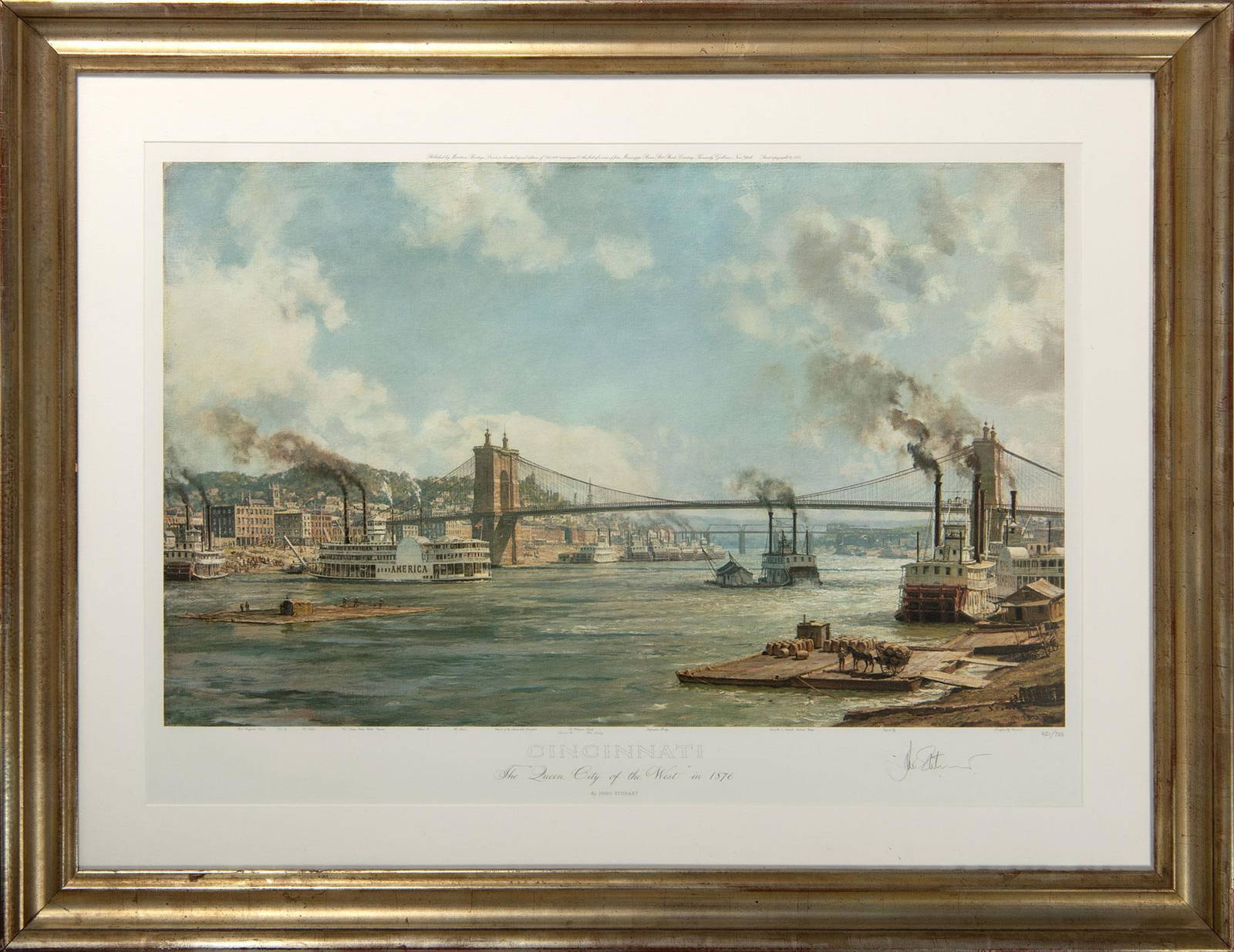 John Stobart Signed Print Of Cincinnati Auction
