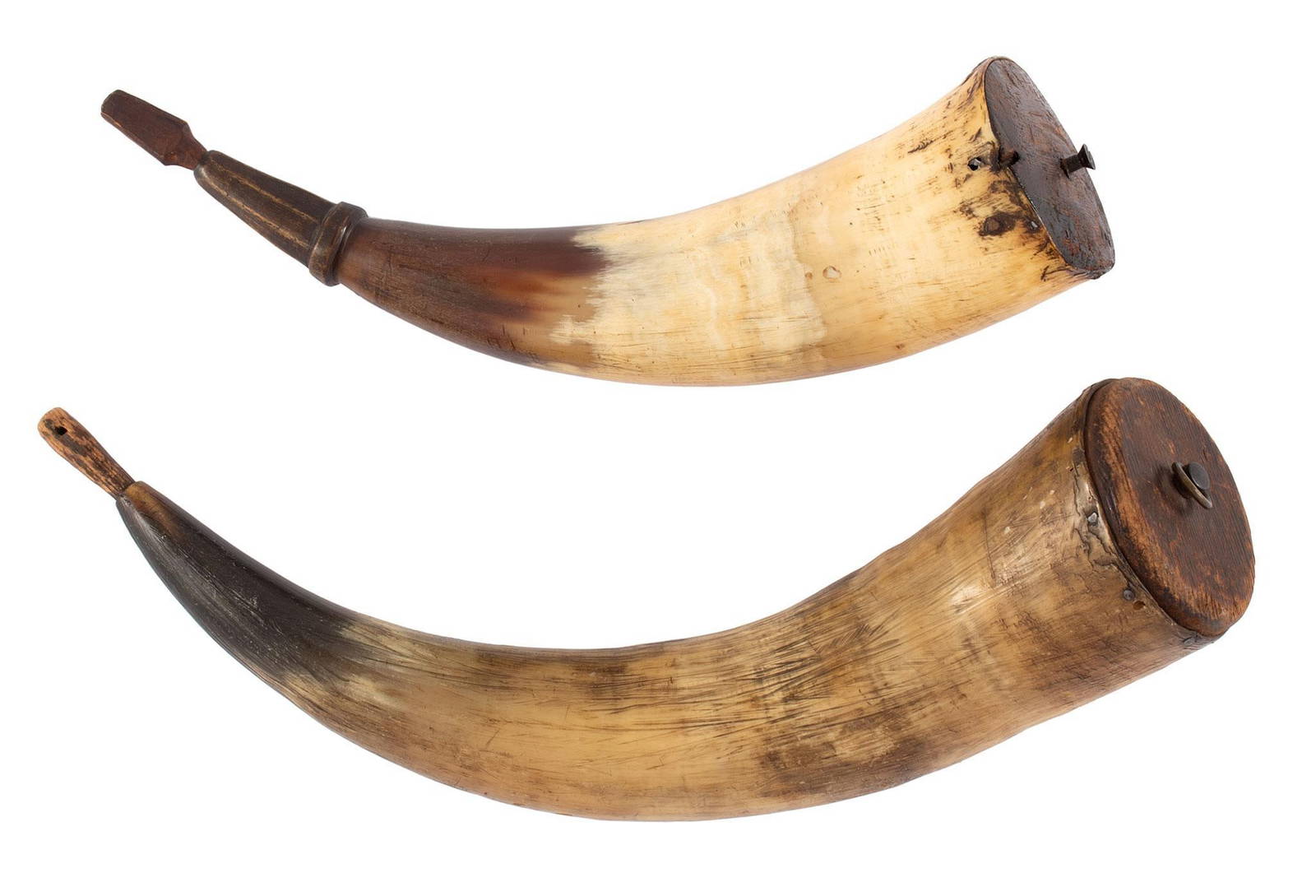 Lot Of Two Antique Powder Horns Auction