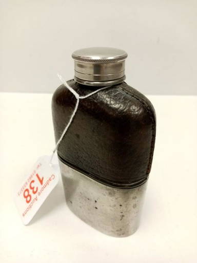 Victorian Hip Flask. Circa 1880 90. Silver Plate On