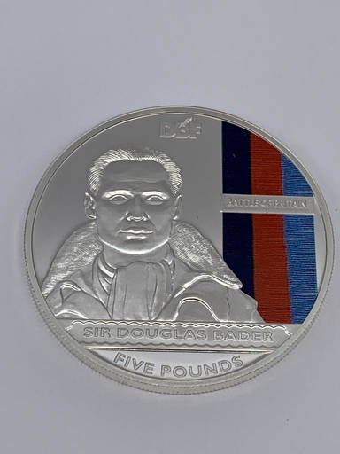 Silver Five Pound Coin. Minted To Honour Sir Douglas