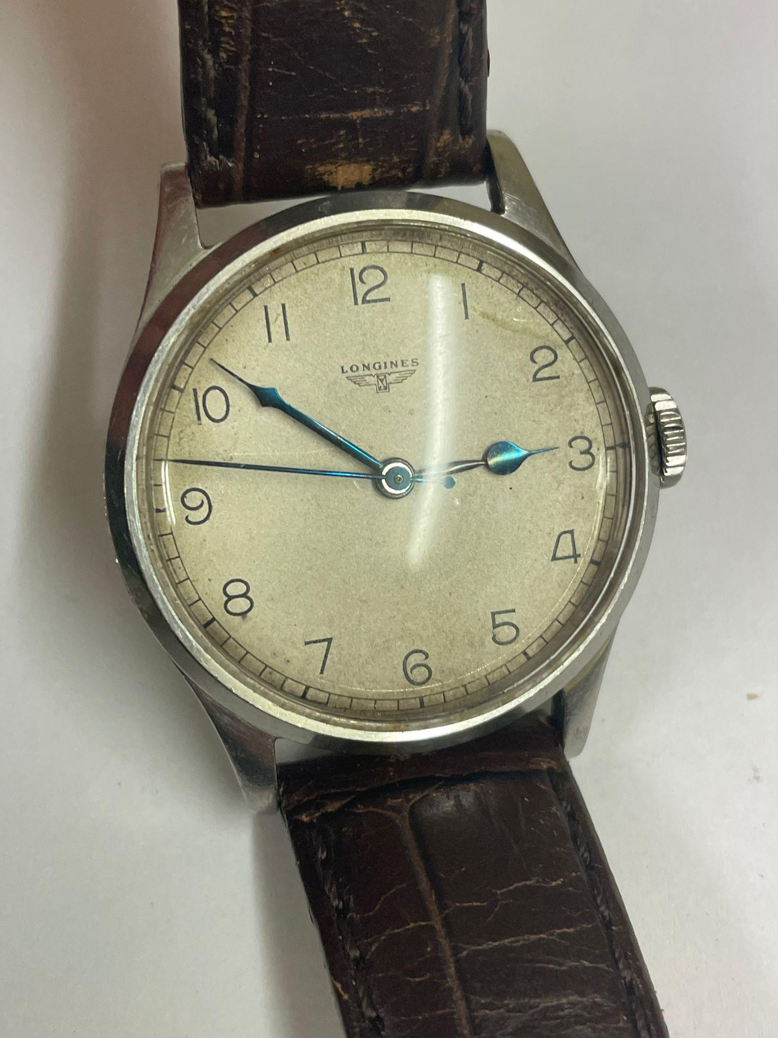 Vintage Longines Military Raf Style Watch Centre