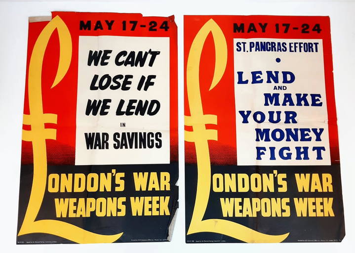 Two Original Vintage Ww2 London's War Weapons Week Posters: We Can't ...