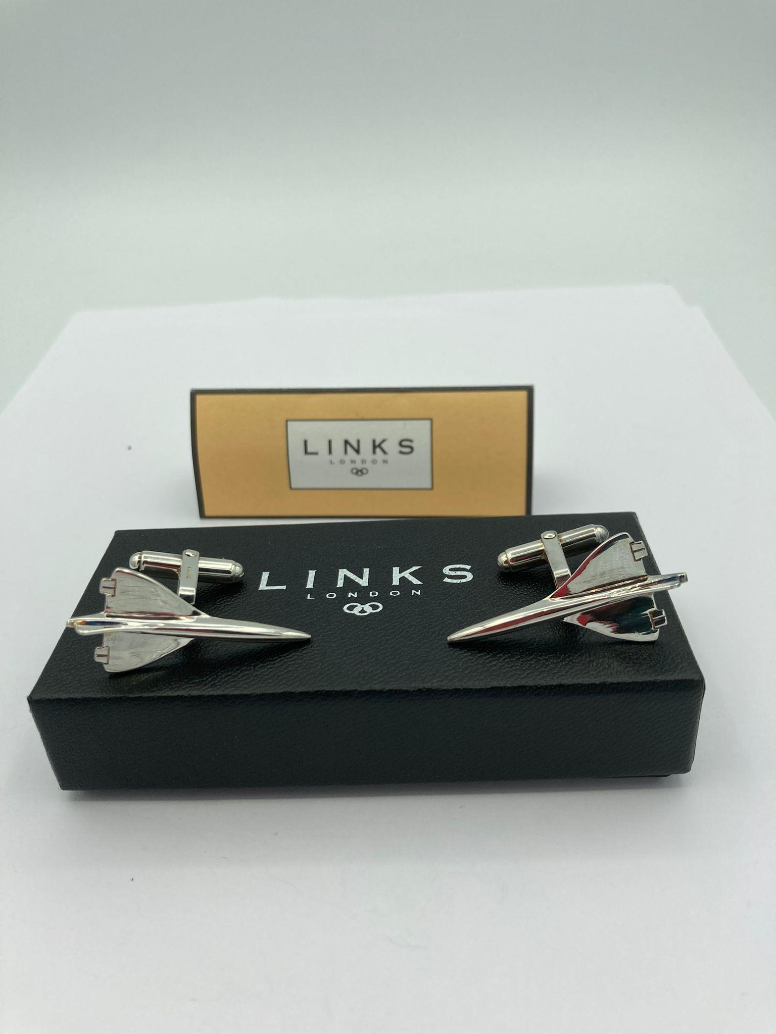 Pair Of Silver Concorde Cufflinks . Complete With Their Original Links ...