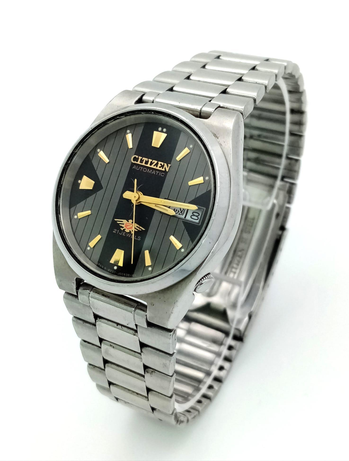 A Vintage Citizen 21 Jewel Automatic Gents Watch. Stainless Steel Strap ...