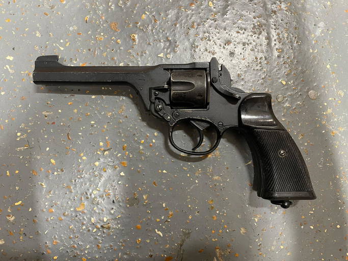 Deactivated Ww2 British Enfield Tankers Revolver, With Full Moving ...