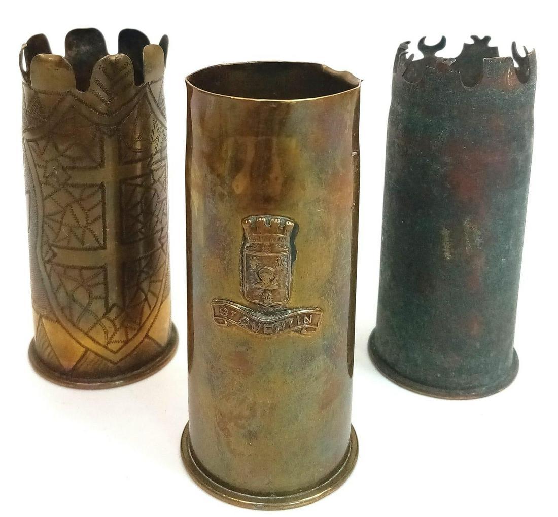 3 X Inert Ww1 37mm Trench Art Shell Cases. No International Shipping ...
