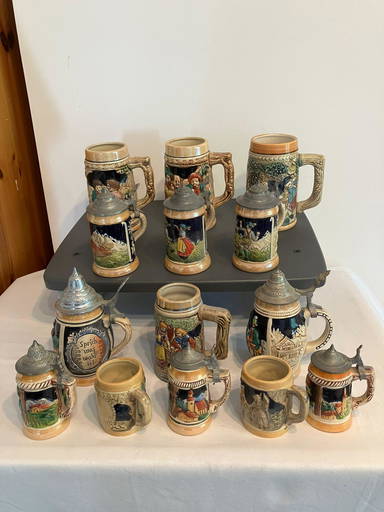Collection Of German/austrian Beer Steins And Tankards. Various Sizes ...