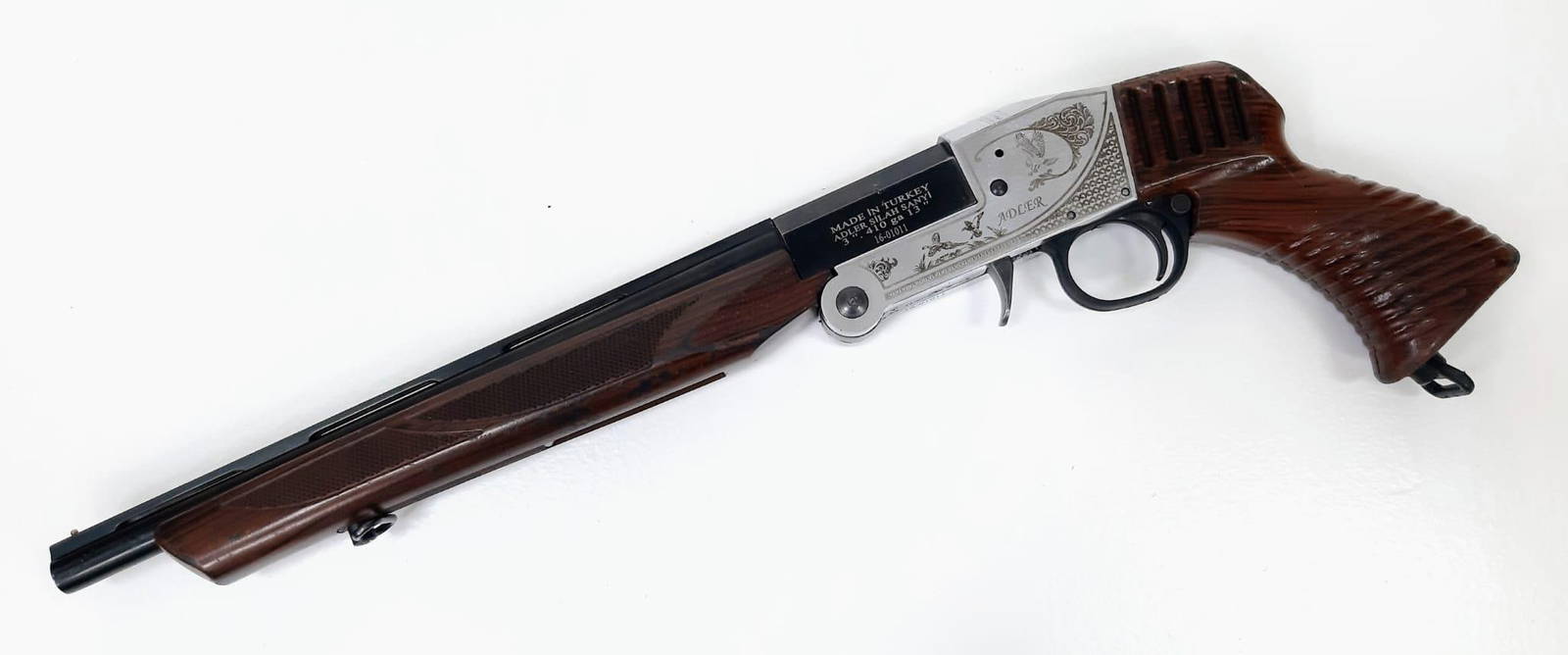 A Deactivated Adler .410 Gauge Single Barrel Shotgun. It Has A 13 Inch ...