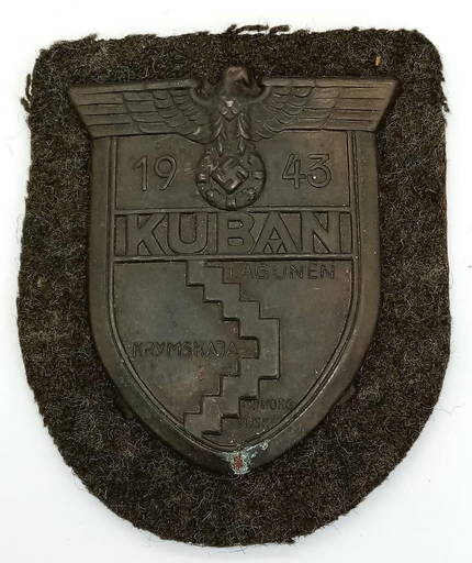 3 Rd Reich Kuban Campaign Shield. Nice Original Example.