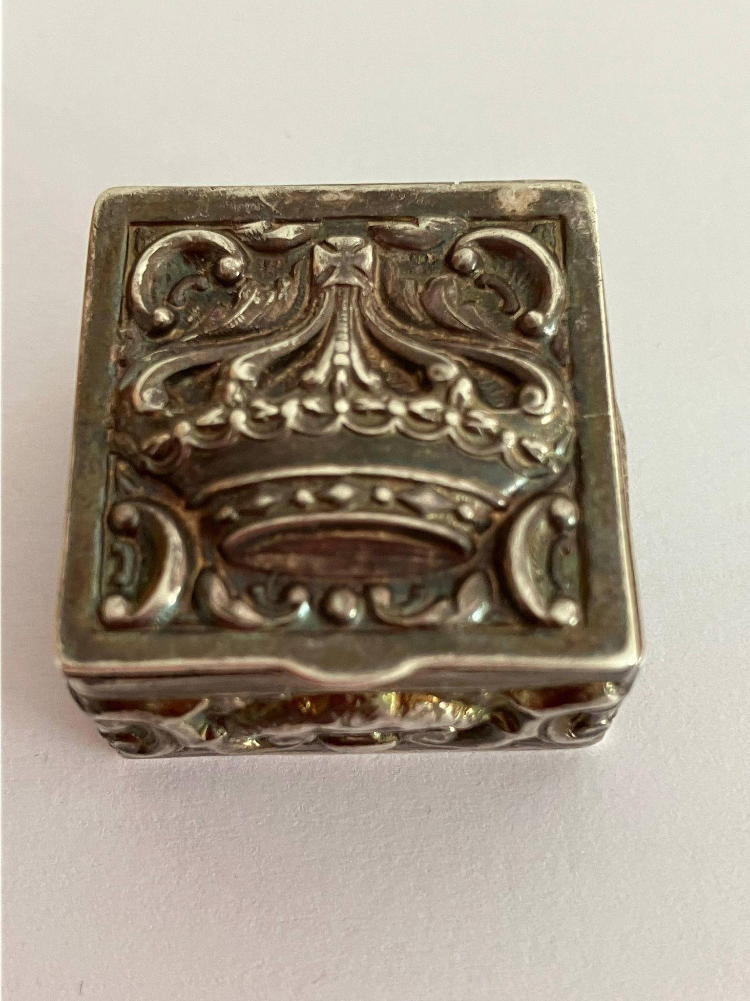 Vintage Silver Pill Box, Extremely Unusual Features Having Repousse ...