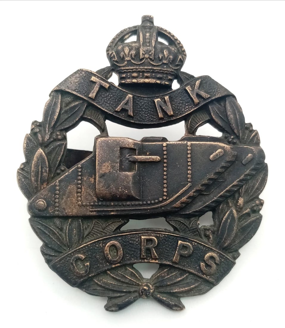 Ww1 British Officers Tank Corps Cap Badge.