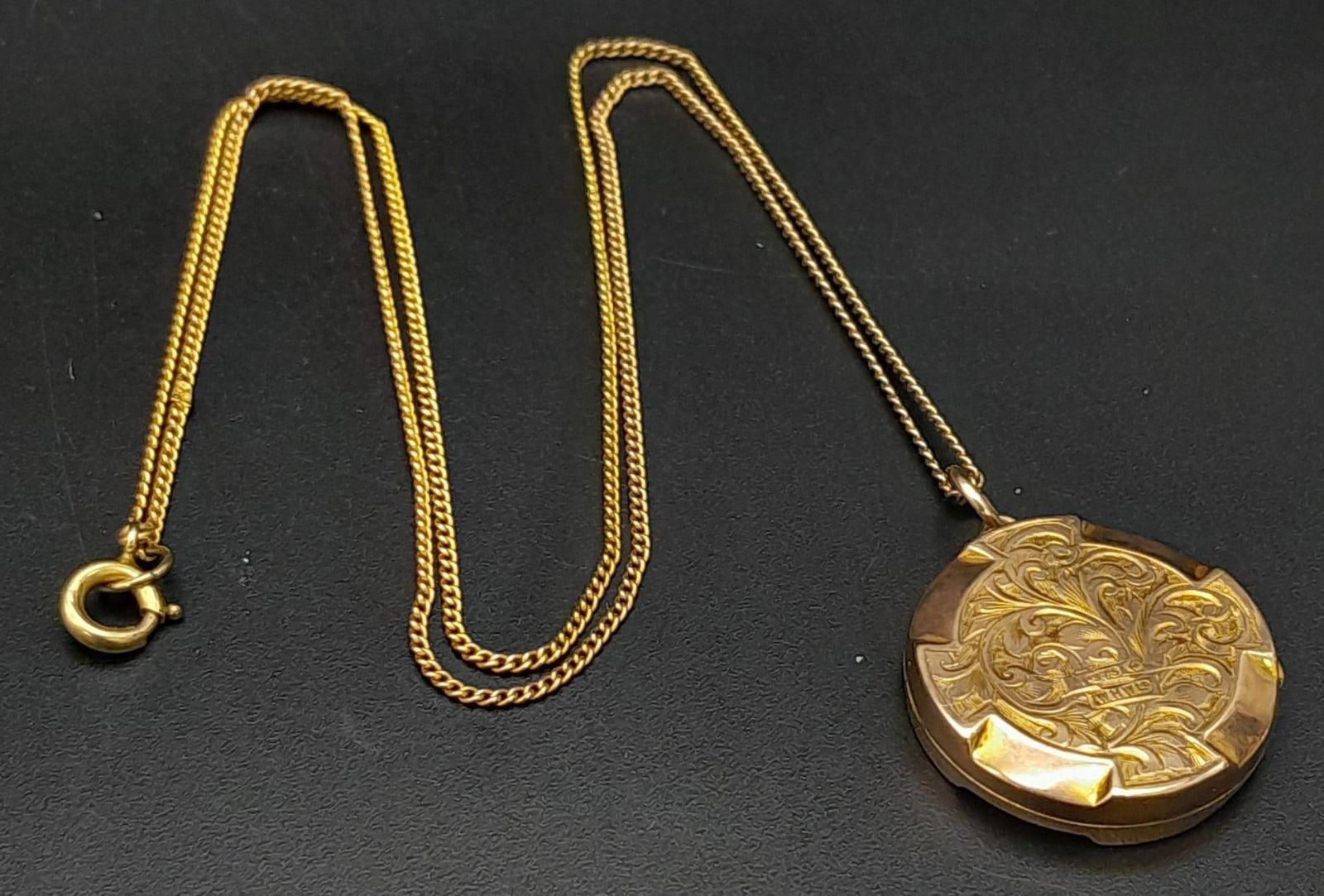 An Antique 9k Yellow Gold Locket (still Contains Stoic Looking Pictures ...