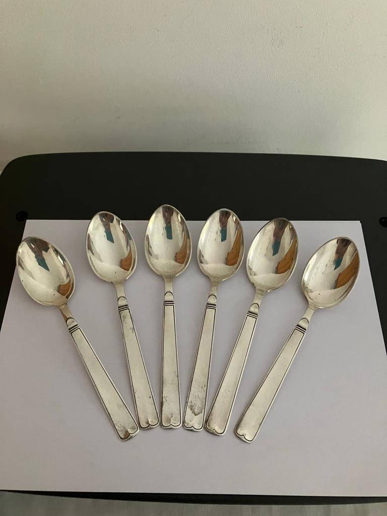 Set Of Vintage Danish Silver Spoons With Full Marking For Johannes ...